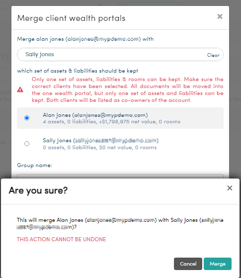 How do I merge clients to form a Client Group? – Wealth Portal
