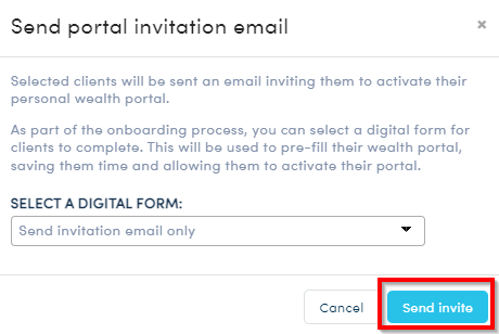 How do I send clients an invitation to their portal? – Wealth Portal