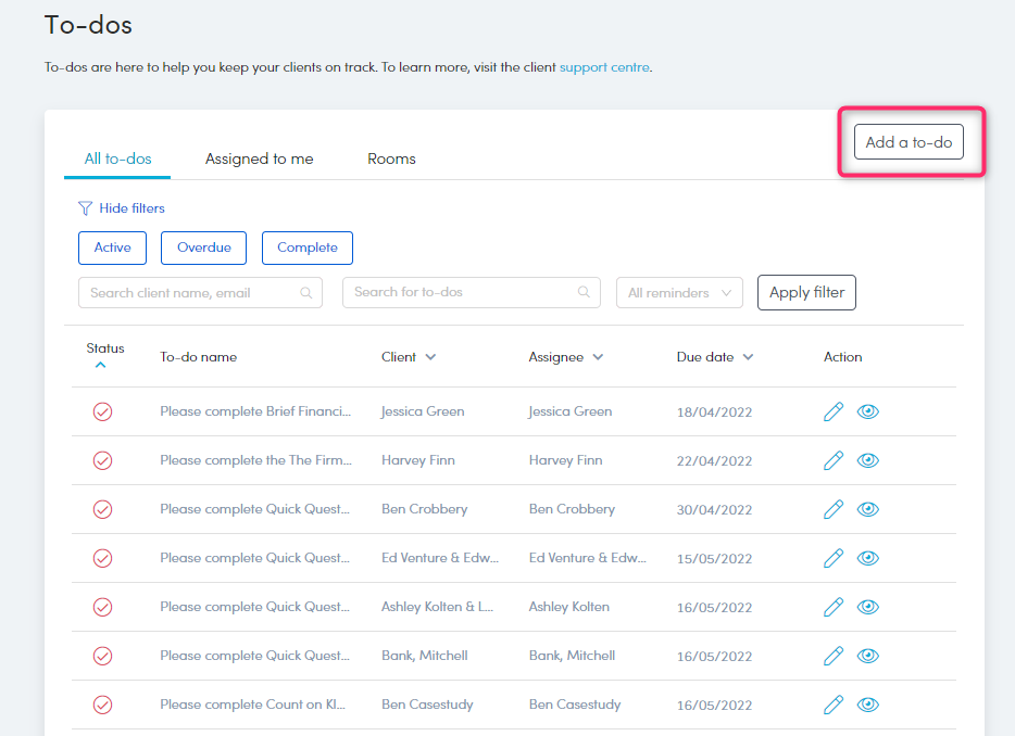 How Do I Add edit A To do In The Partner Portal Wealth Portal