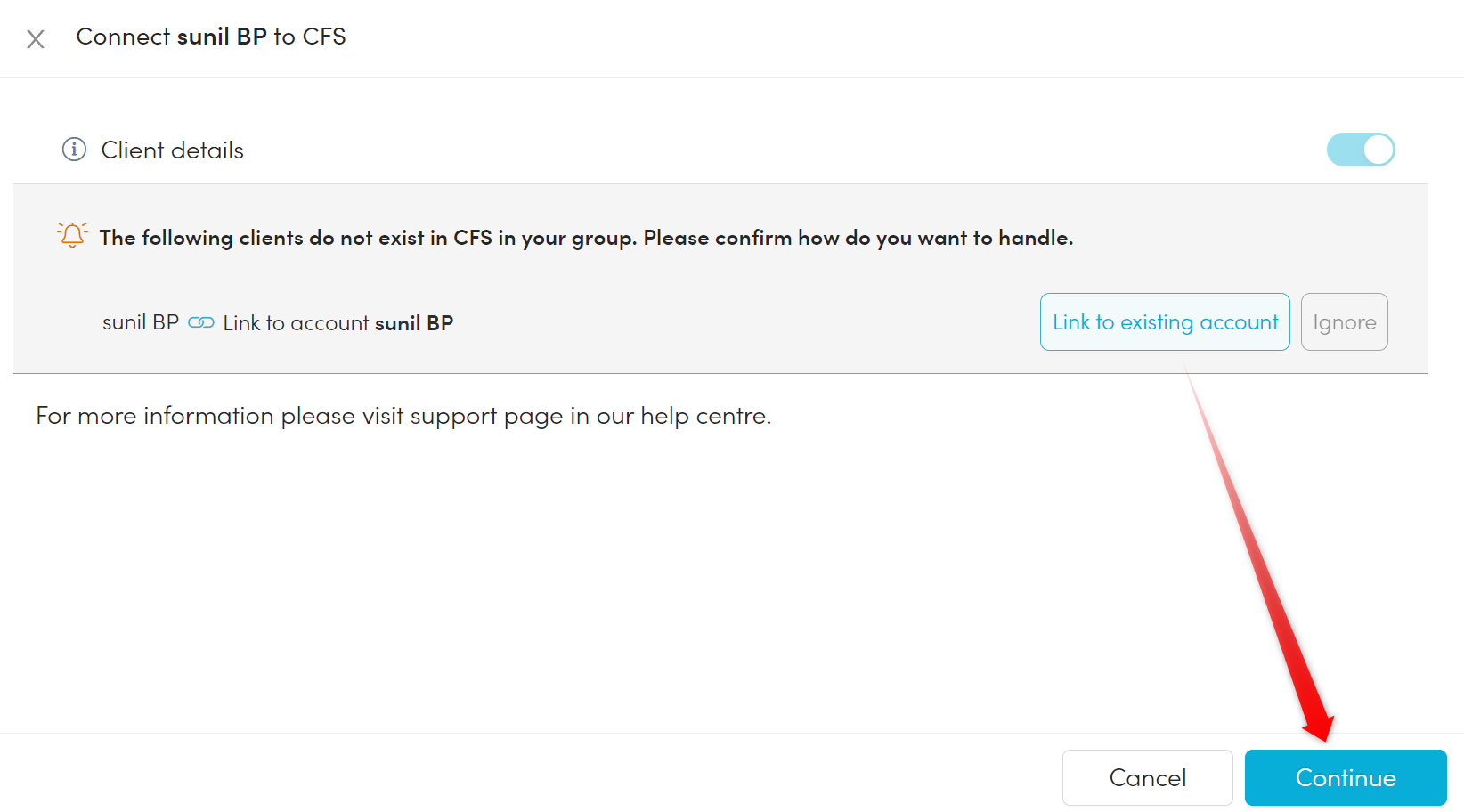 How do I connect/disconnect a client to/from their CFS Edge file within ...