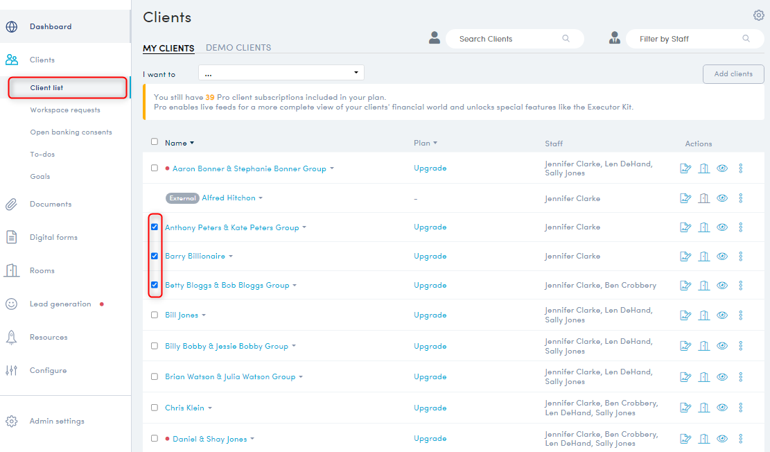 How do I assign staff to clients in bulk? – Wealth Portal