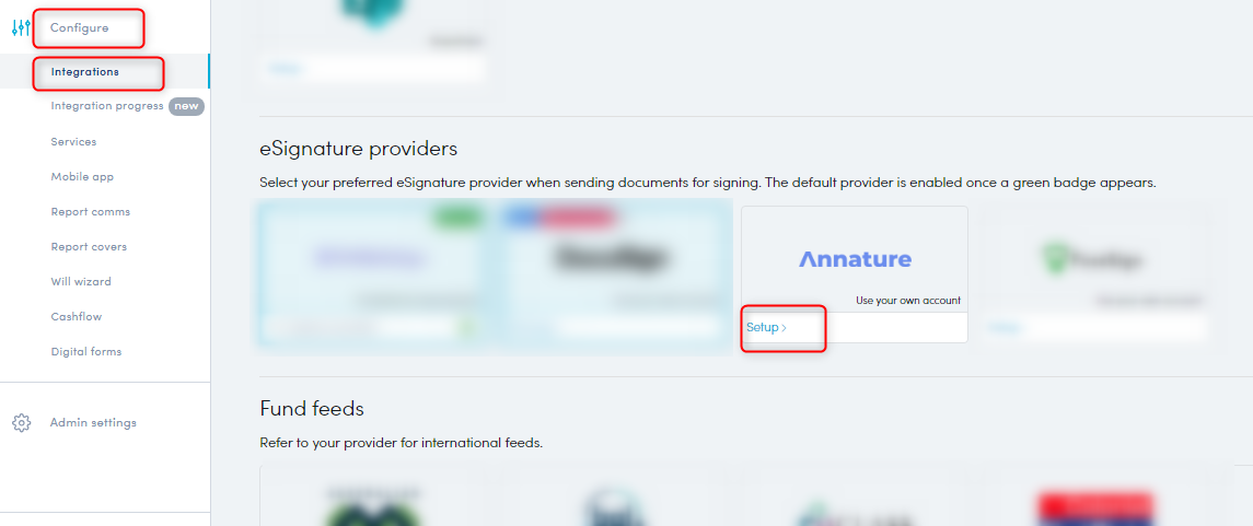 How do I set up the Annature integration? – Wealth Portal
